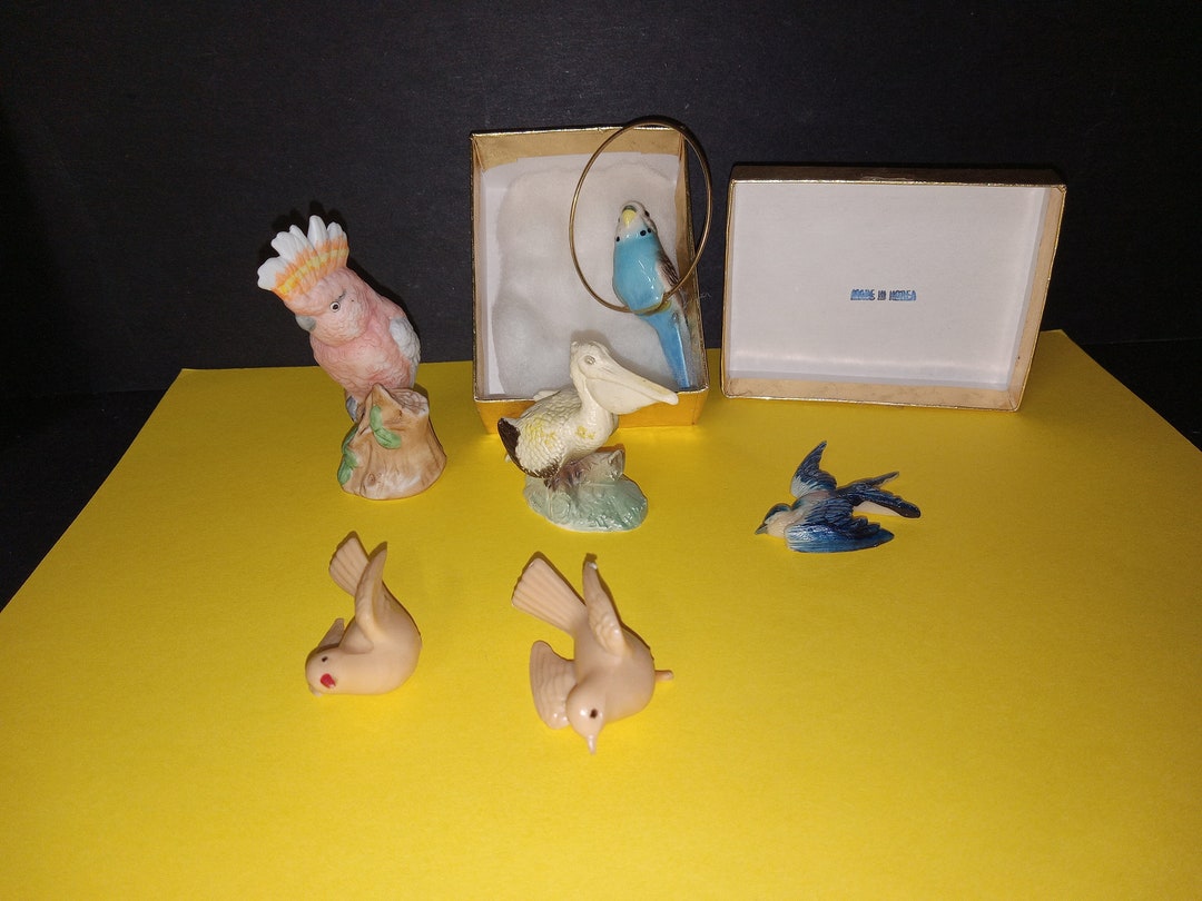 6 Vintage Miniature Bird Figures NBPE2545 - Etsy