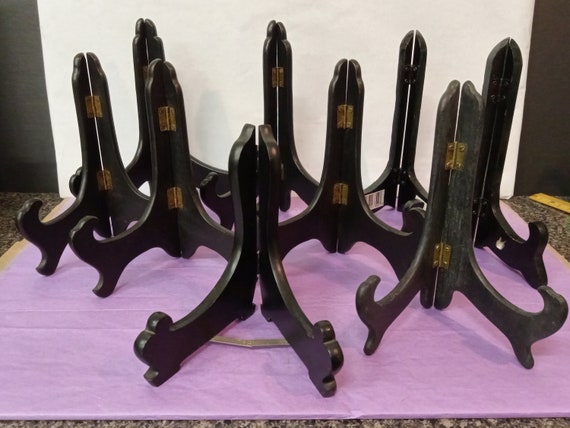 9 Wooden Tabletop Black Plate Stands Various Sizes - Etsy