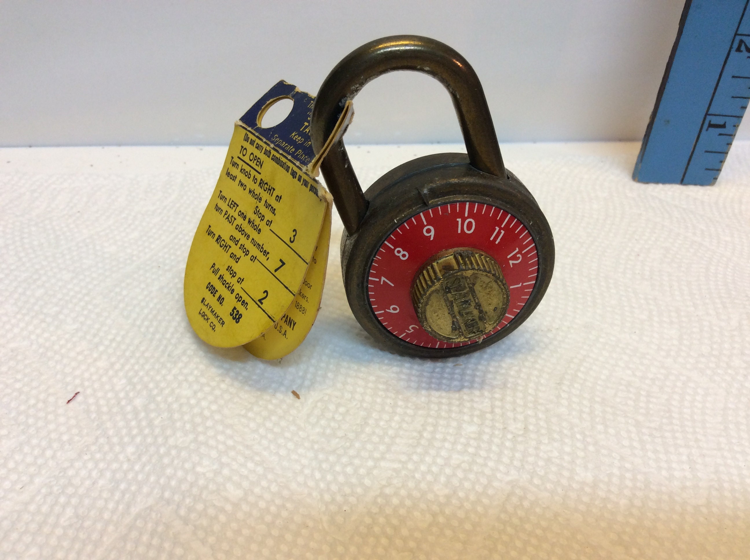 Vintage Slaymaker Combination Padlock Red Works - Etsy