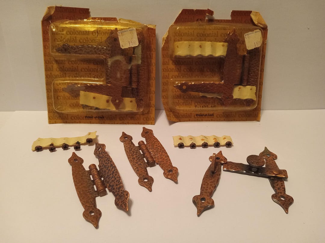 Vintage Amerock Antique Copper Colonial Hammered Hinges - (NBPE#2771E ...