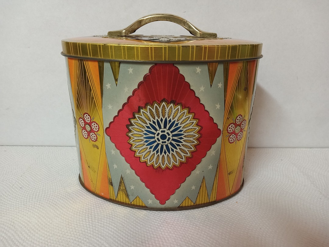 Oval Vintage Metal Lidded Tin Container NBPE1666SB - Etsy