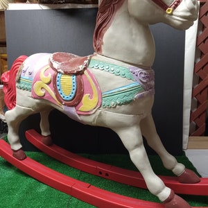 Vintage Full Size Heavy Plastic Rocking Carousel Horse - for Display ...