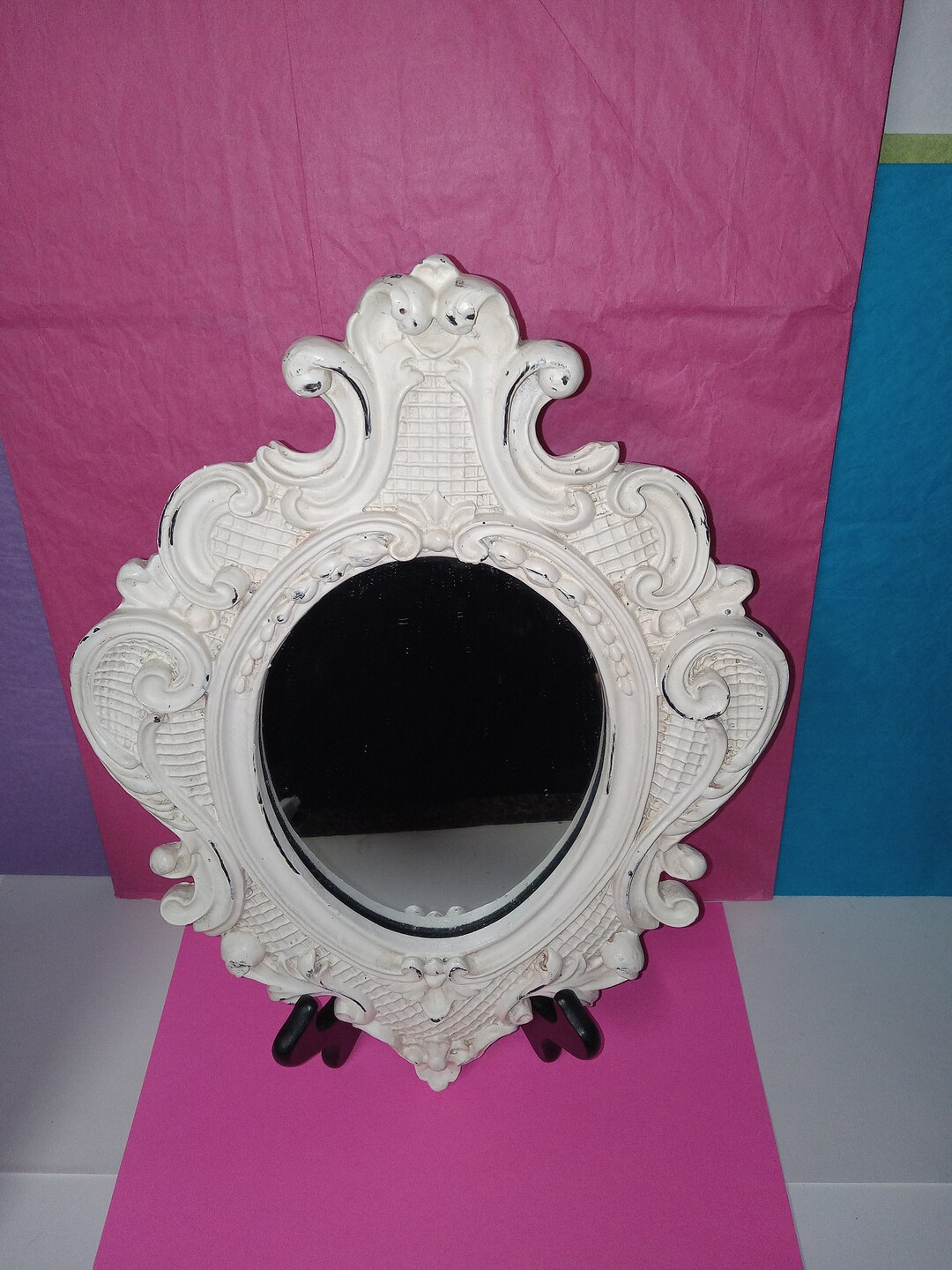 Vintage Cream Color Small Decorator Ceramic Mirror (NBPE#2066E) - Etsy