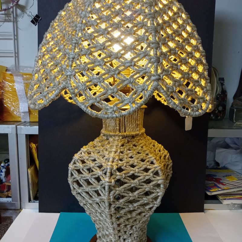 Macrame Lamp - Etsy