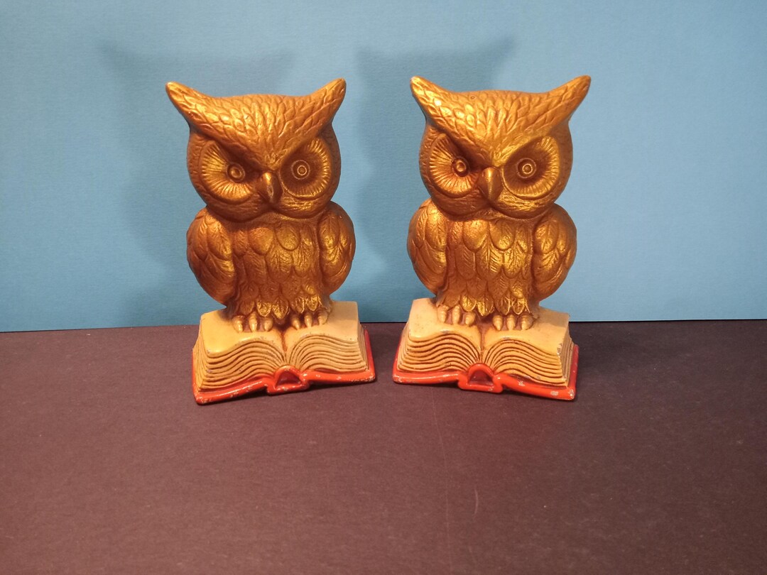 1970 Metal Sexton Owl Book Ends - (NBPE#2852) - Etsy