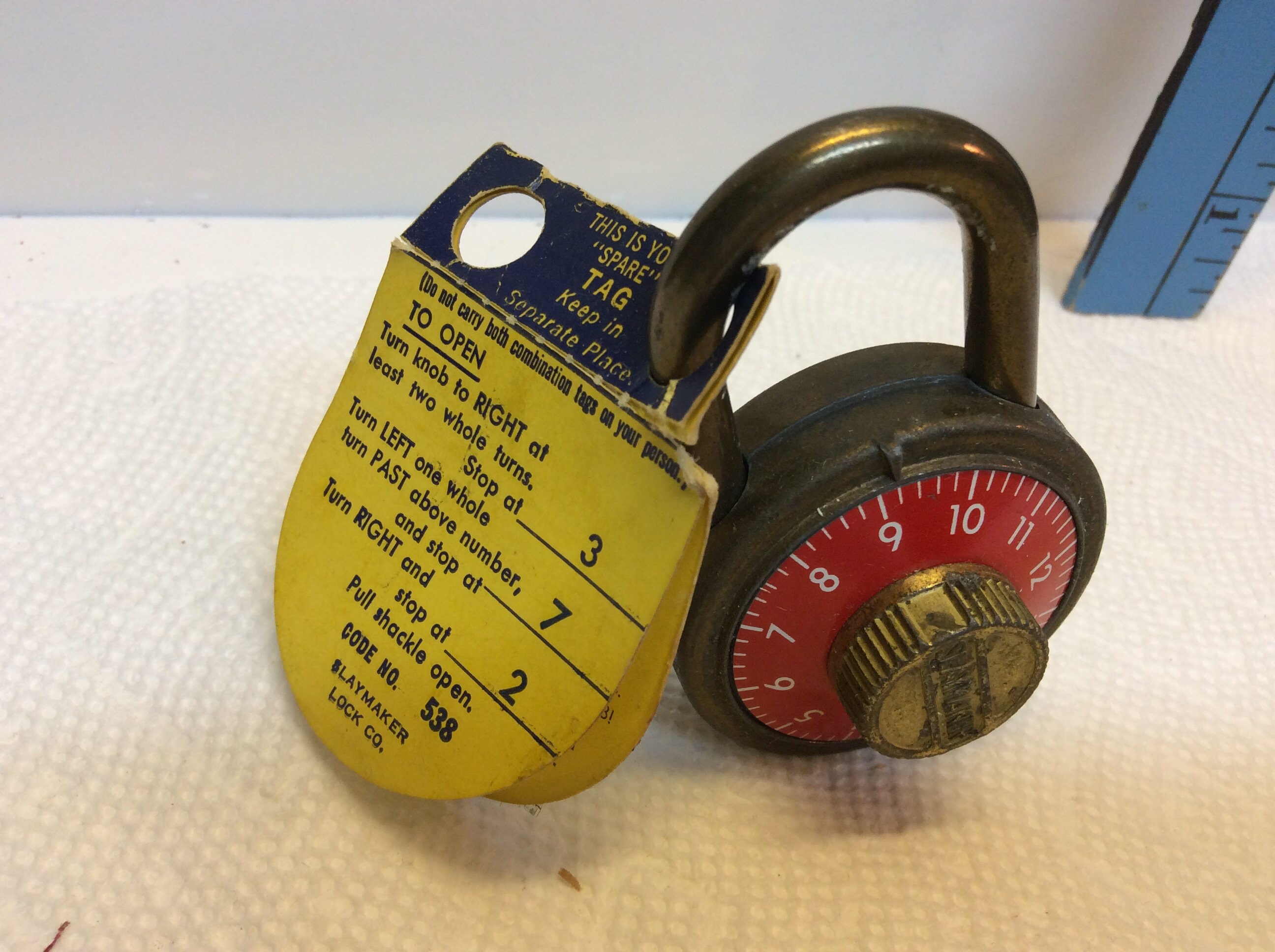 Vintage Slaymaker Combination Padlock Red Works - Etsy