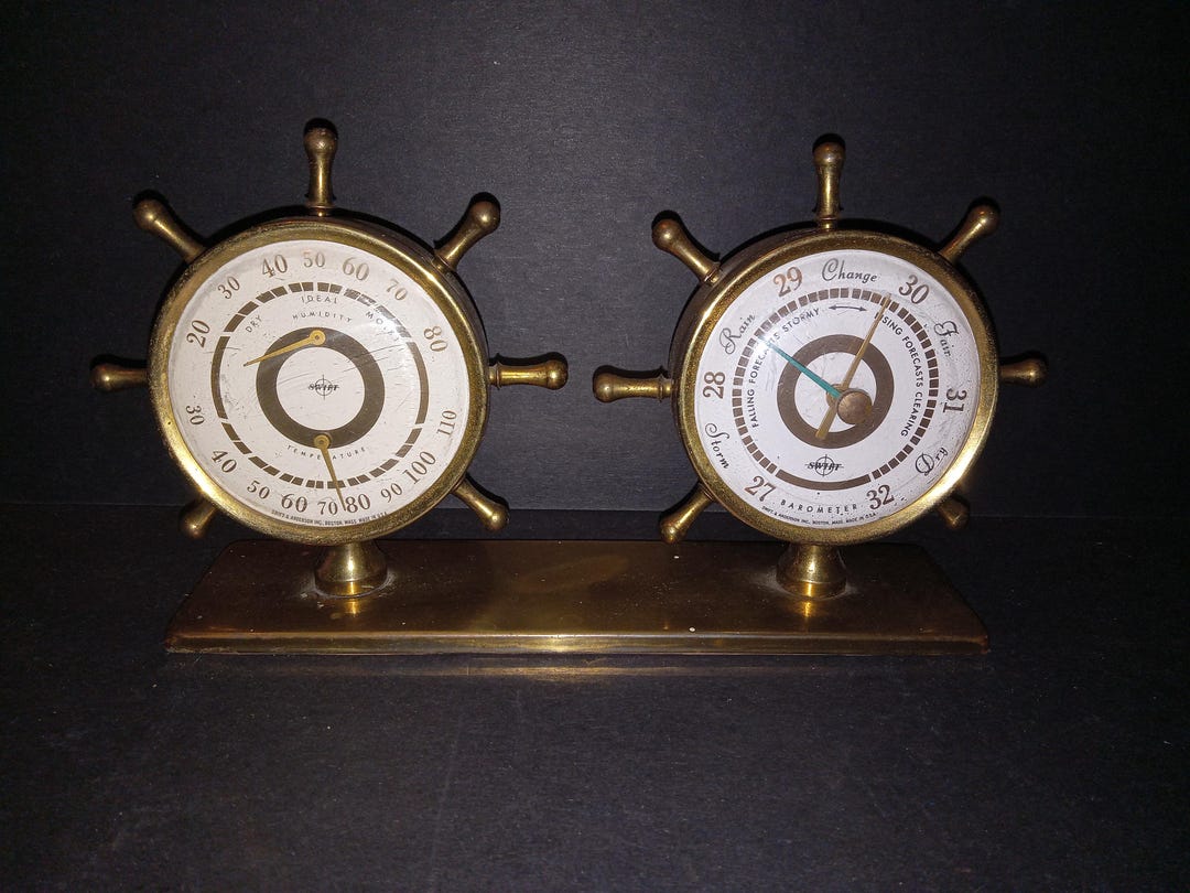 Vintage Nautical Swift & Anderson Dual Barometer/humidity Tabletop ...