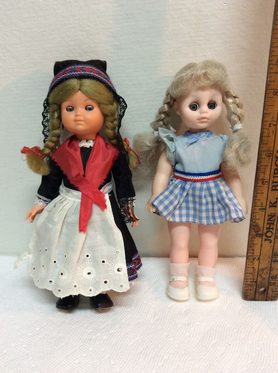 1950's Heidi Doll-made in Italy and Pigtail and Big Eyes Doll Made in ...