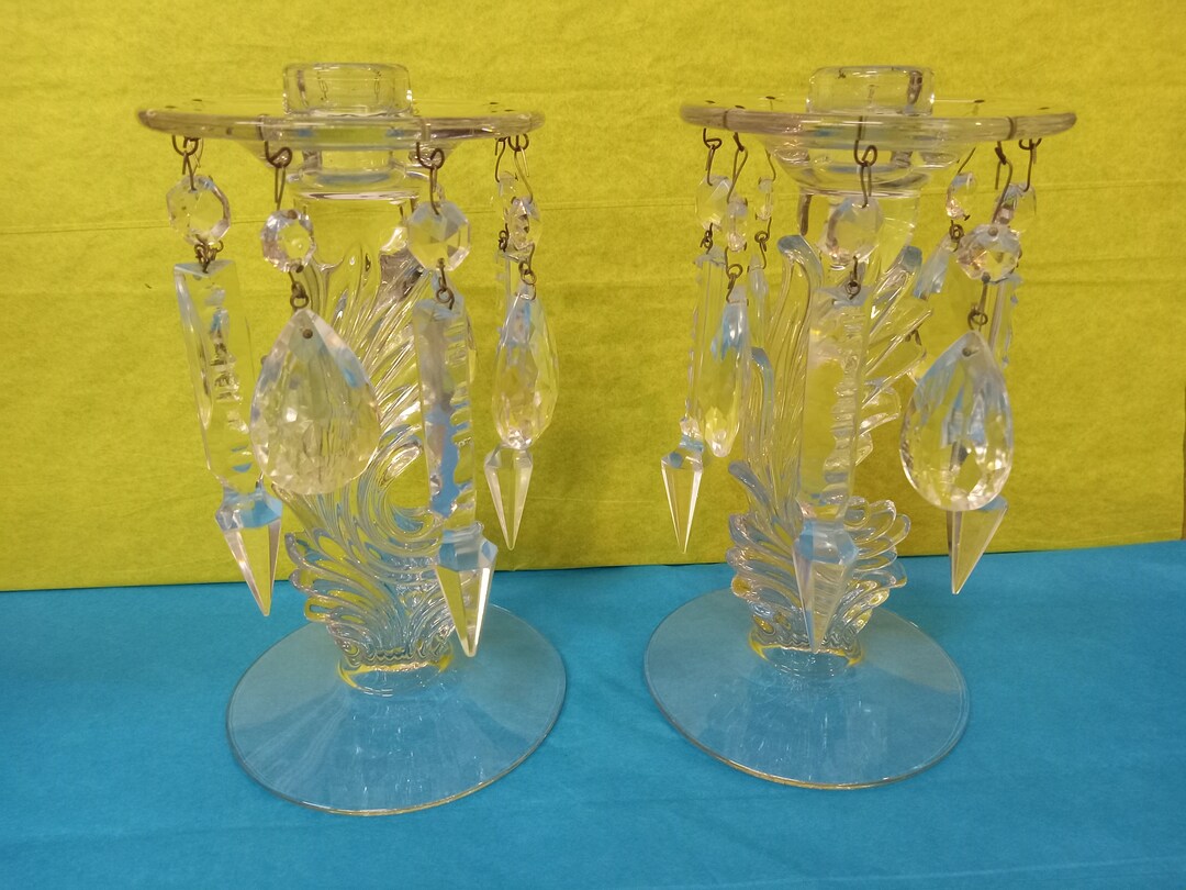 2 Baroque Candlesticks With Crystals - Amazing - Mint - (NBPE#1000) - Etsy