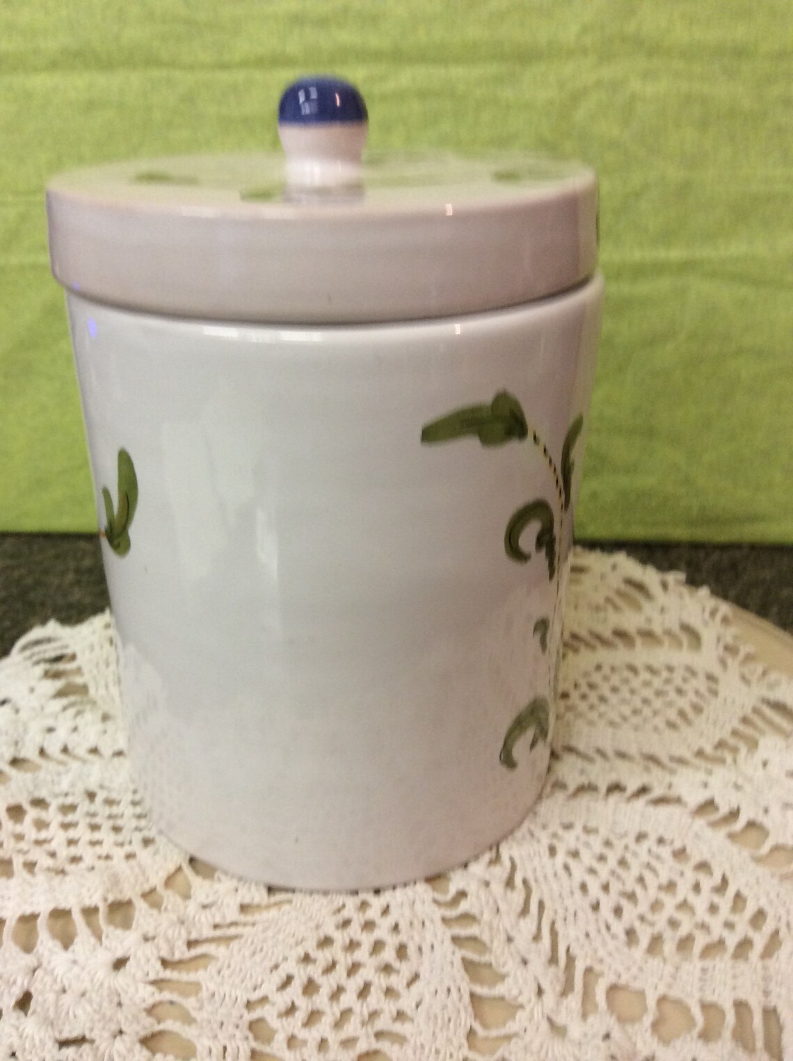 Vintage Signed Pottery Canister Hand Made Hand Painted - Etsy