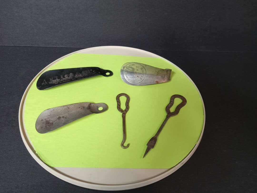 5 Vintage/antique Shoe Tools - Horn - Buttoner - Plus - (NBPE#2452E) - Etsy