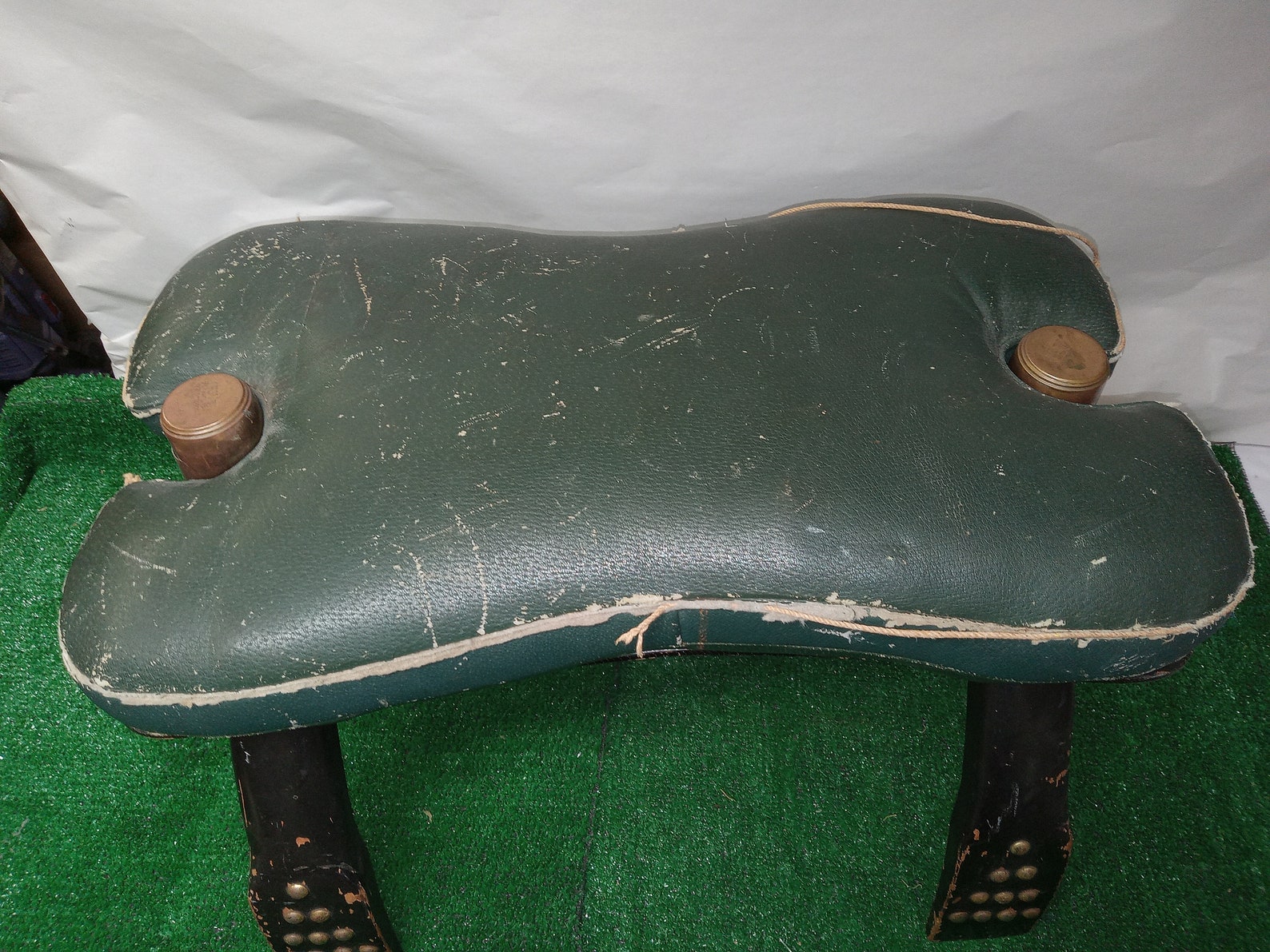 Vintage Middle Eastern Camel Saddle/foot Stool - Leather, Wood ...