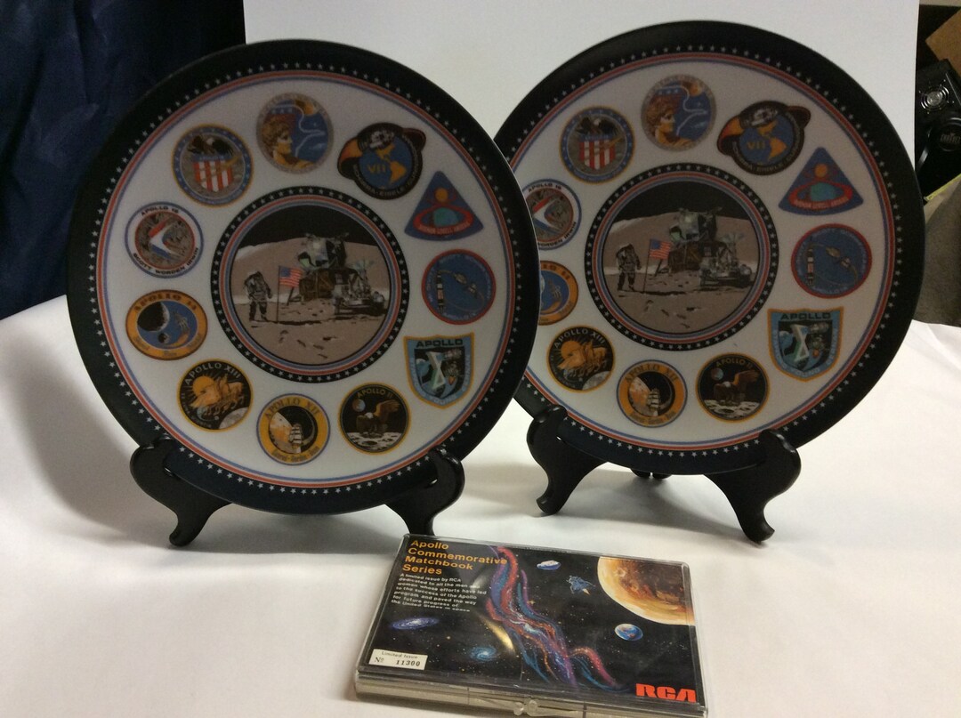 Apollo Landing Melamine Plates Plus Apollo Commemorative Matchbook ...