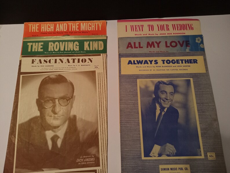 1950's & 60's Sheet Music - Various Artist - Crafting/collecting ...