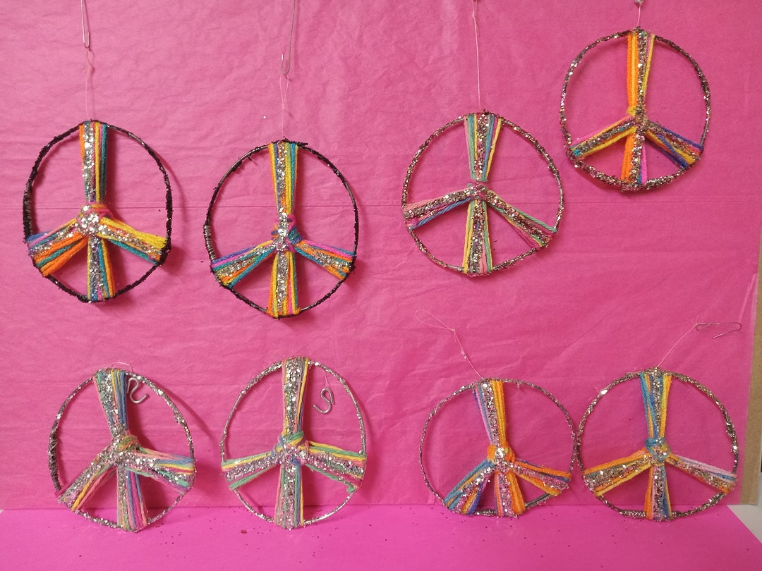 4 Sets 2-handmade PEACE Ornaments - New - (1449) - Etsy