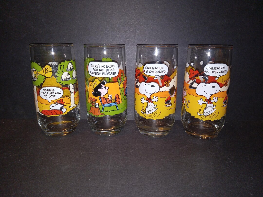 4 Vintage Mcdonald's - Camp Snoopy Collection - Drinking Glasses ...