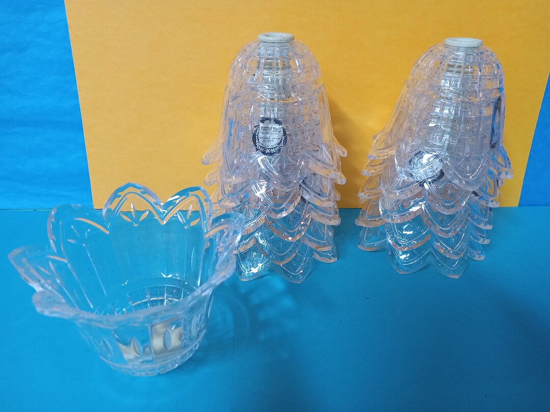 11 Clear Plastic String Light Cover Candle Cups - New - Mint - Flower ...