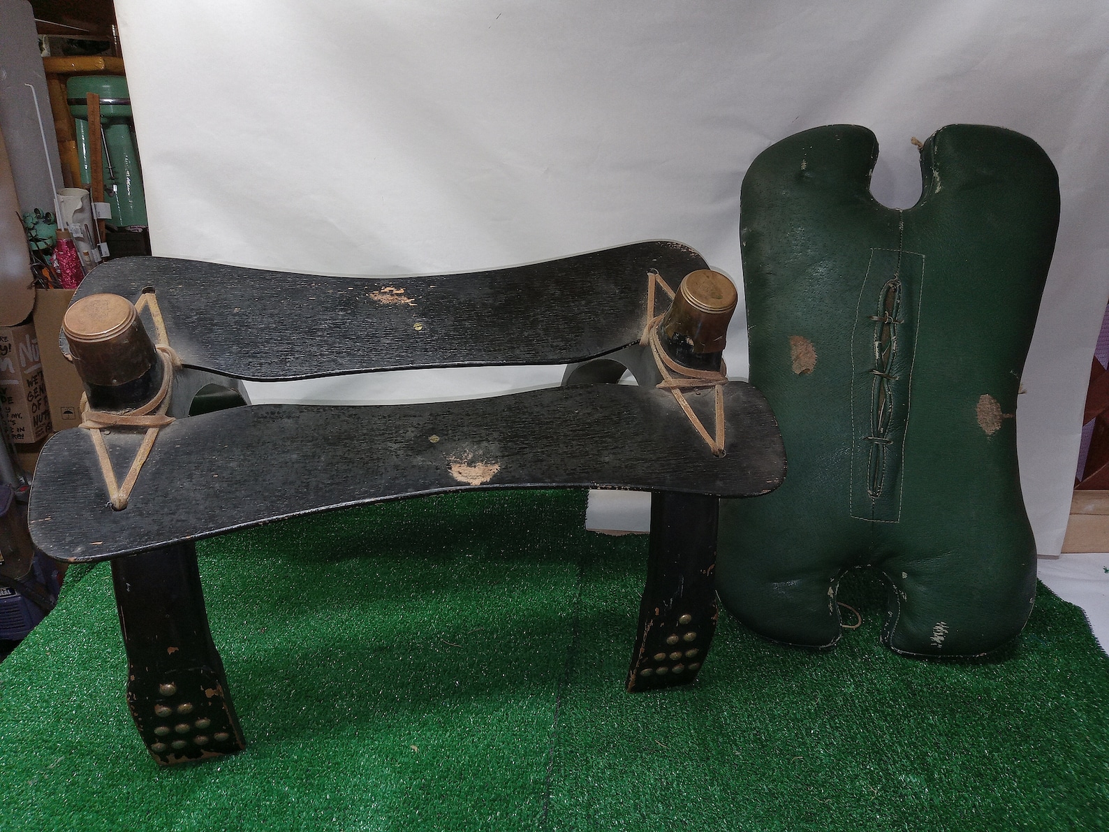 Vintage Middle Eastern Camel Saddle/foot Stool - Leather, Wood ...