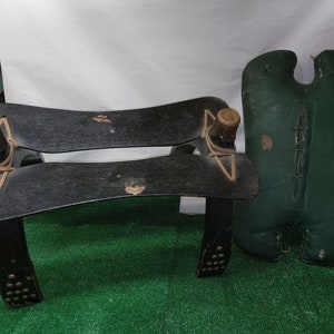 Vintage Middle Eastern Camel Saddle/foot Stool - Leather, Wood ...