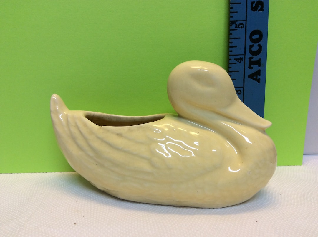 Vintage Ceramic Duck Planter - Yellow - (NBPE#621) - Etsy