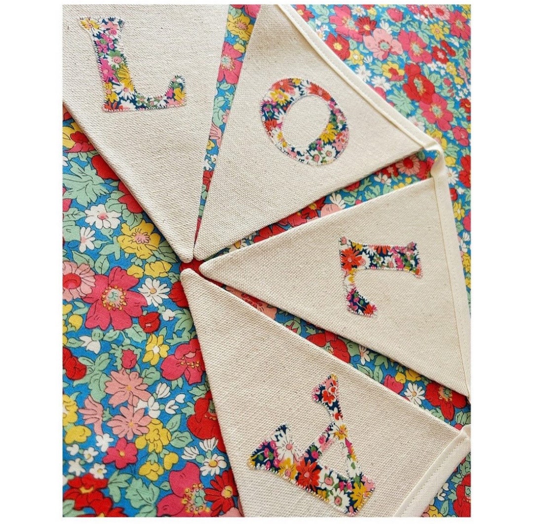 Personalised Liberty London Fabric Name Bunting, Handmade Nursery Decor ...