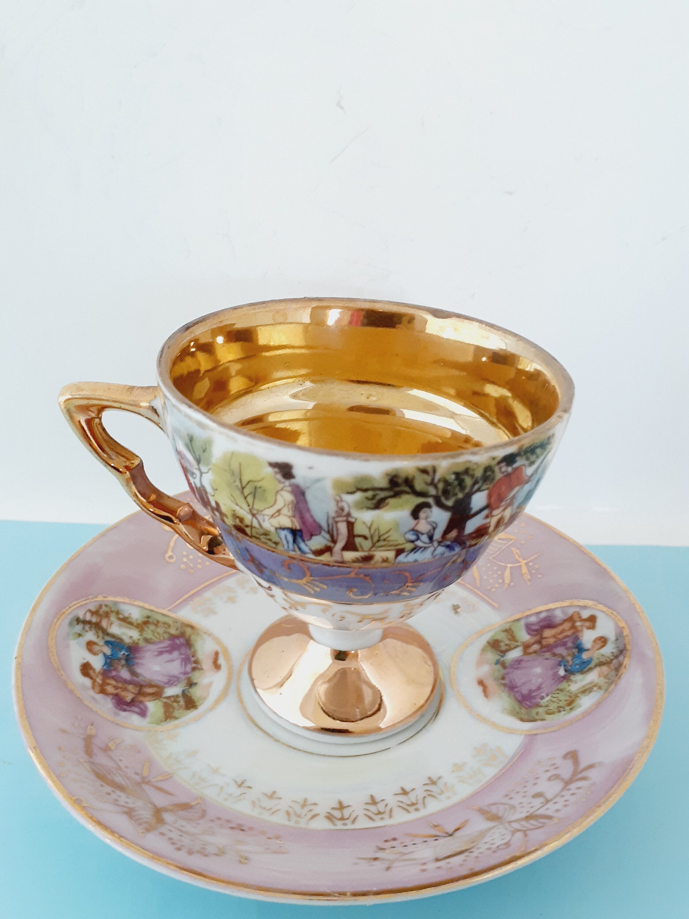 Vintage Royal Crown Tea Cup Footed Golded Victorian Couple Cup - Etsy