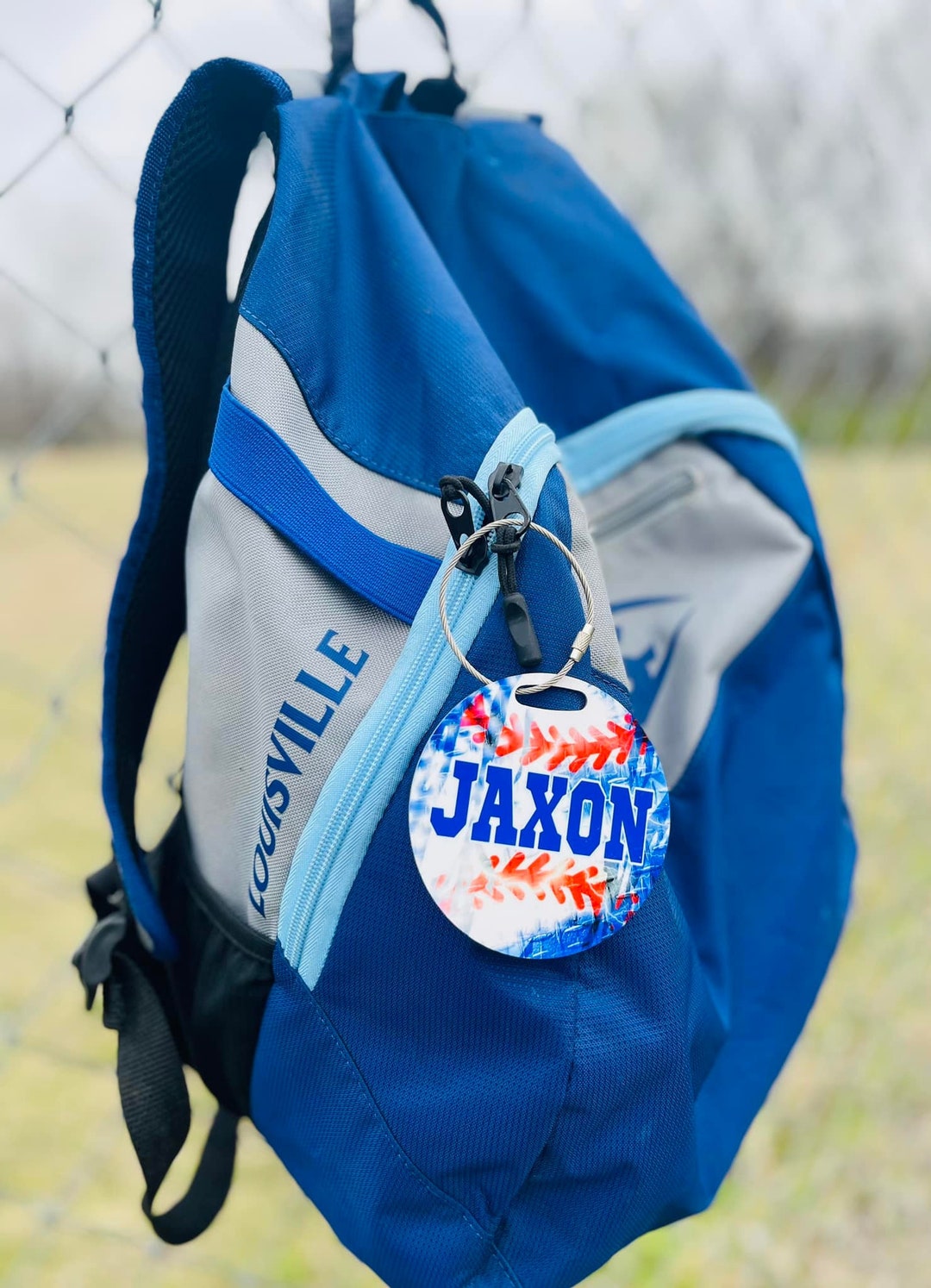 DOUBLE SIDED | Baseball Bat Bag Name Tag | Personalized Sports Bag Tag ...