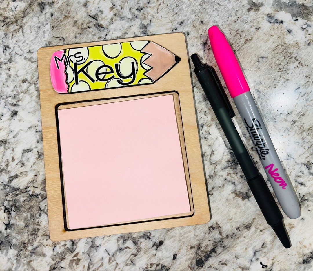 Sticky Note Dispenser Wooden Sticky Note Holder Personalized - Etsy