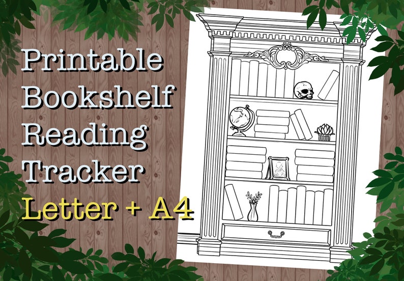 Printable Book Shelf Reading Tracker Letter A4 Size - Etsy