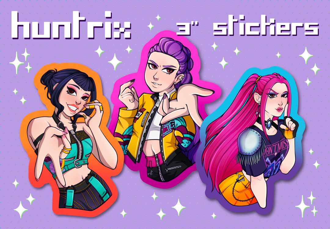 Huntrix K-pop Demon Hunters 3” Stickers - Etsy Australia
