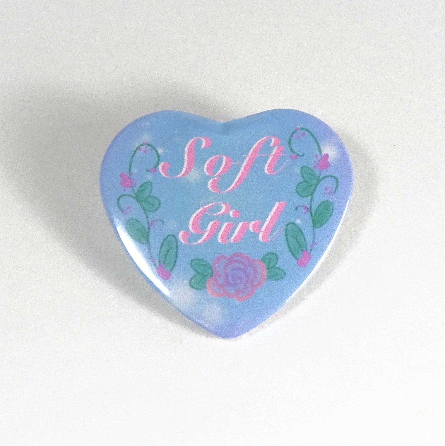 Kawaii Heart Button 2 Inch Pin Back Heart Button Kawaii - Etsy