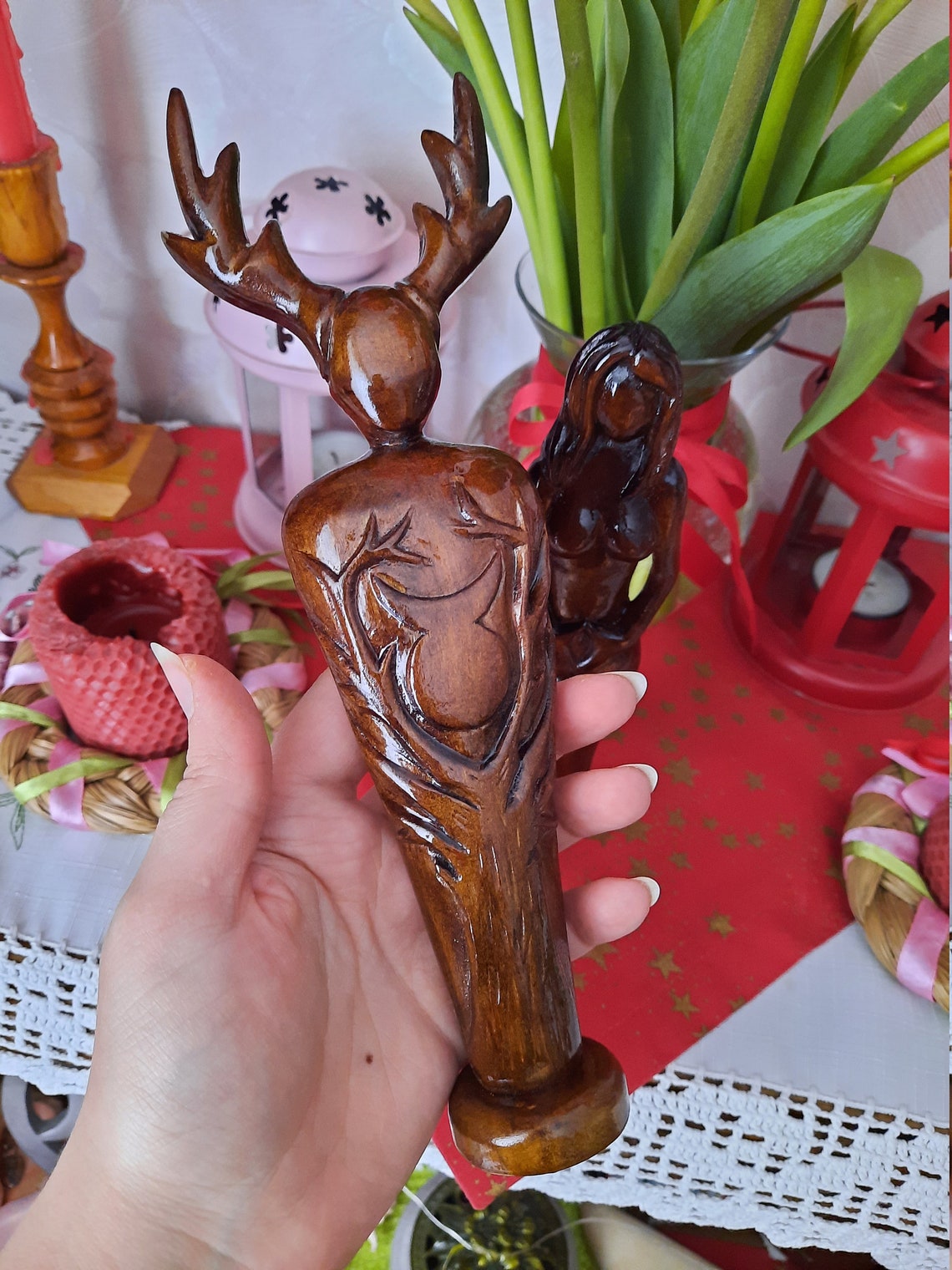 Altar Wooden Fertility Divine Couple Wiccan Pagan Goddess and | Etsy