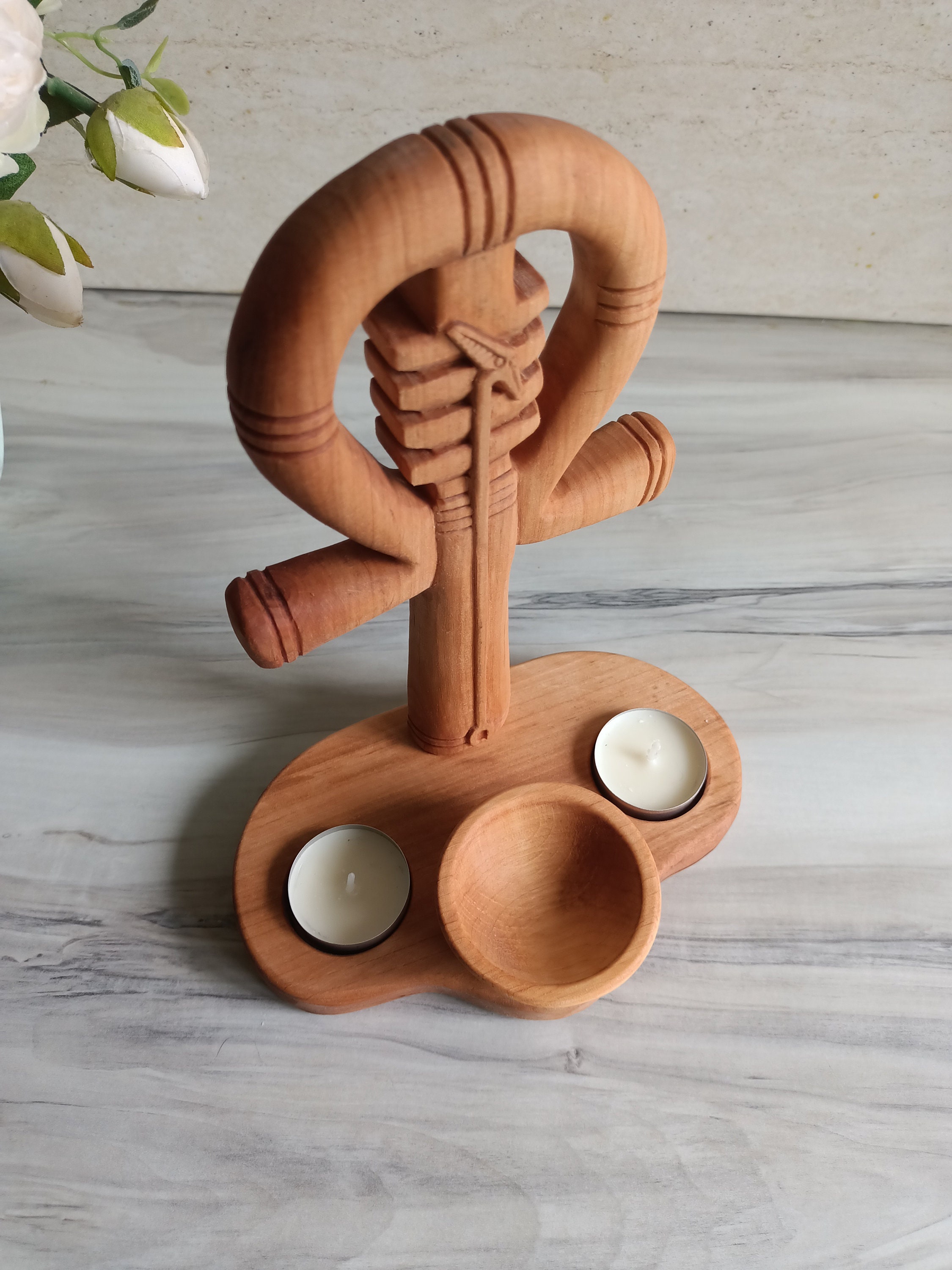 Egyptian Kemet Shrine Ankh With Candleholders and Offering Bowl - Etsy UK