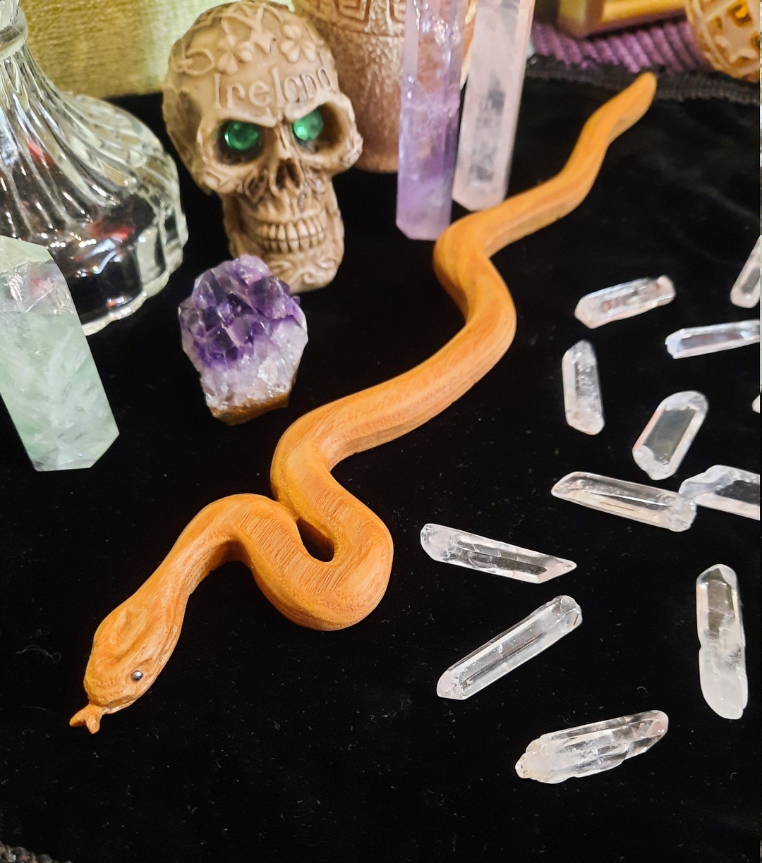 Wooden Magic Wand Serpent Snake - Etsy