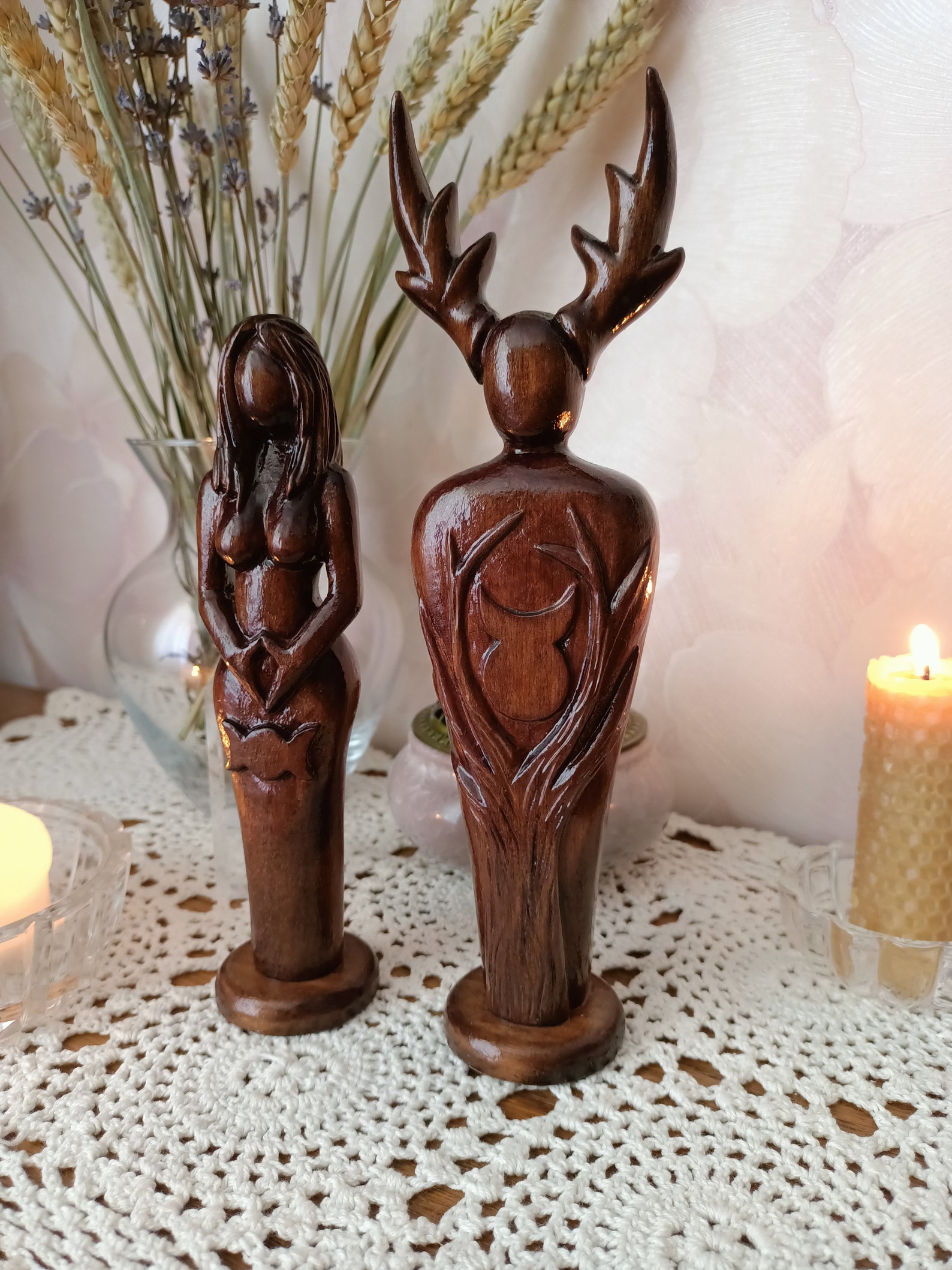 Altar Wooden Fertility Divine Couple Wiccan Pagan Goddess and - Etsy