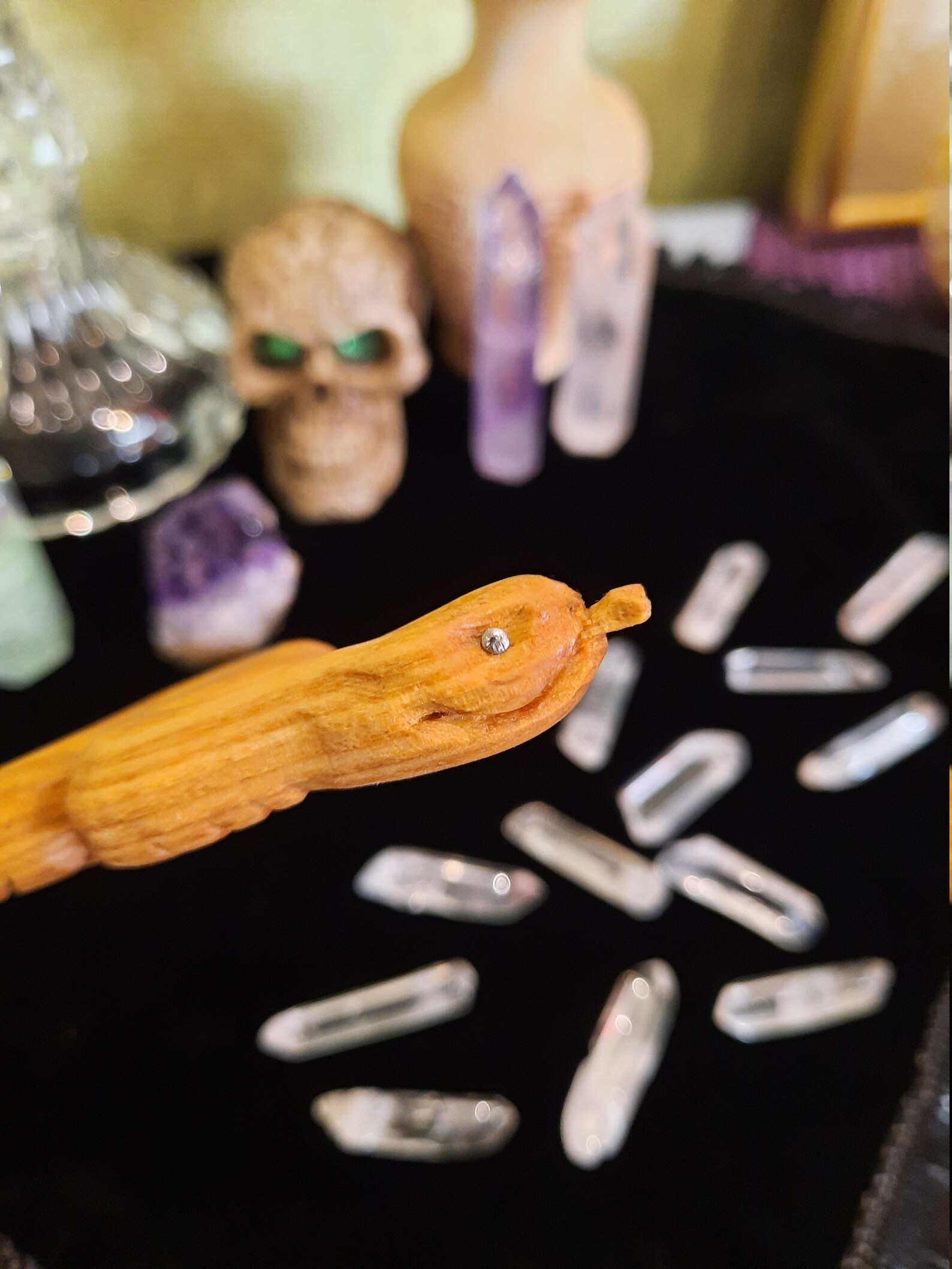Wooden Magic Wand Serpent Snake | Etsy