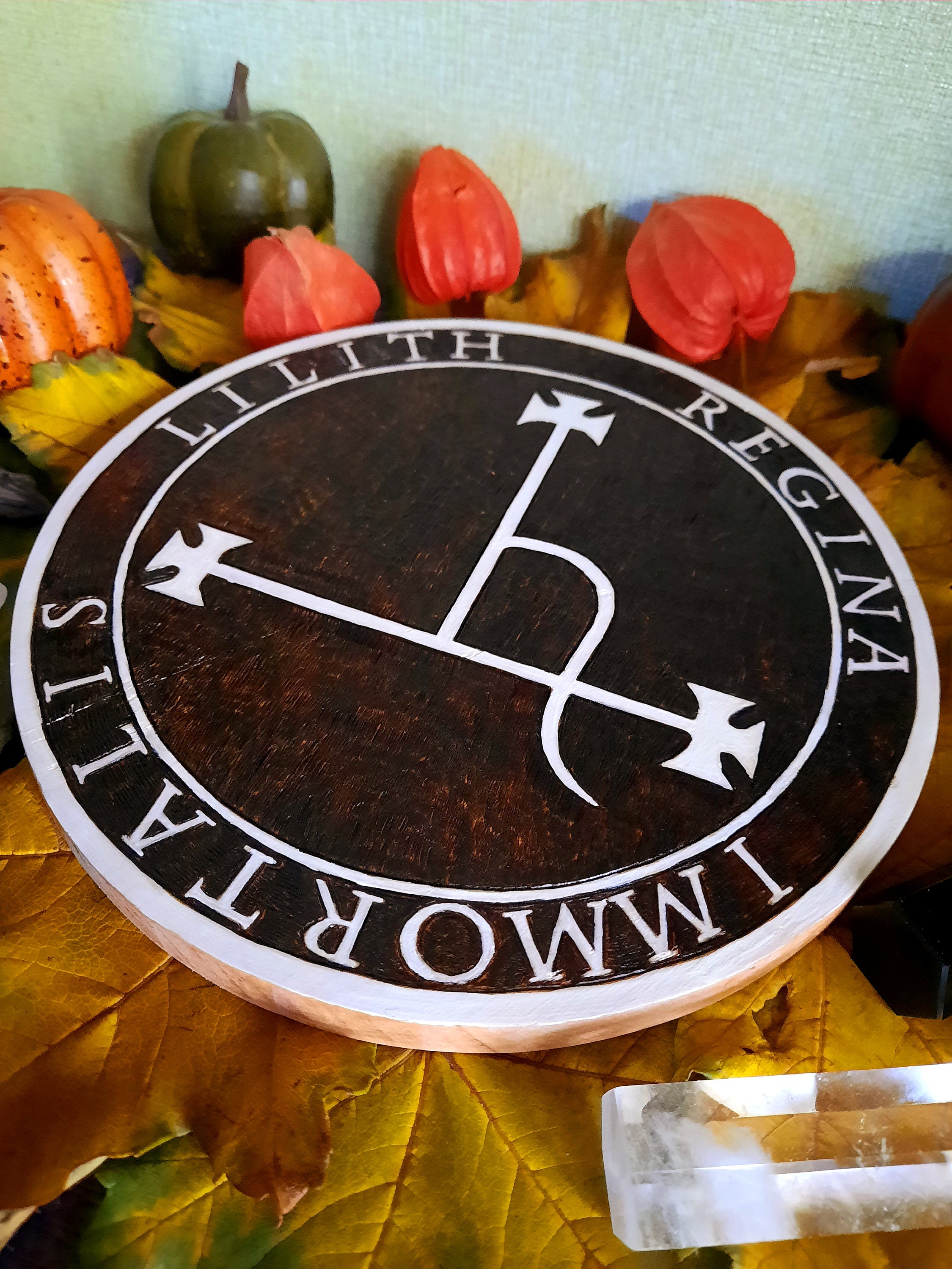 Lilith sigil wooden altar pentacle witchcraft magic tool | Etsy