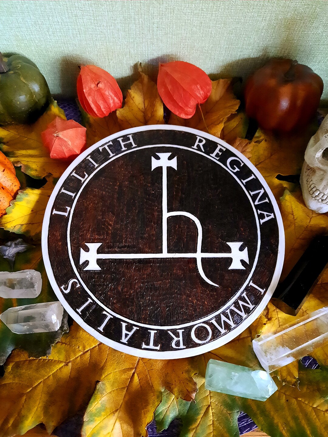 Lilith Sigil Wooden Altar Pentacle, Witchcraft Magic Tool - Etsy