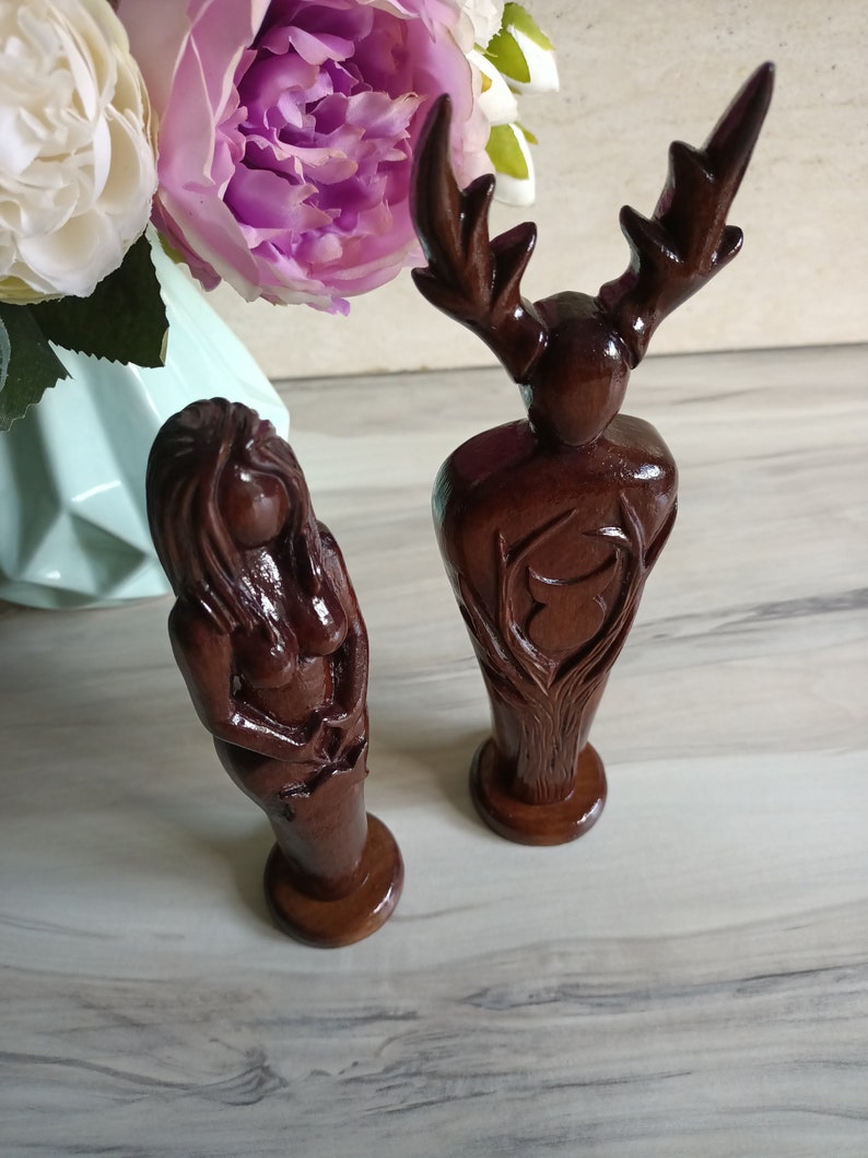 Altar Wooden Fertility Divine Couple Wiccan Pagan Goddess and - Etsy
