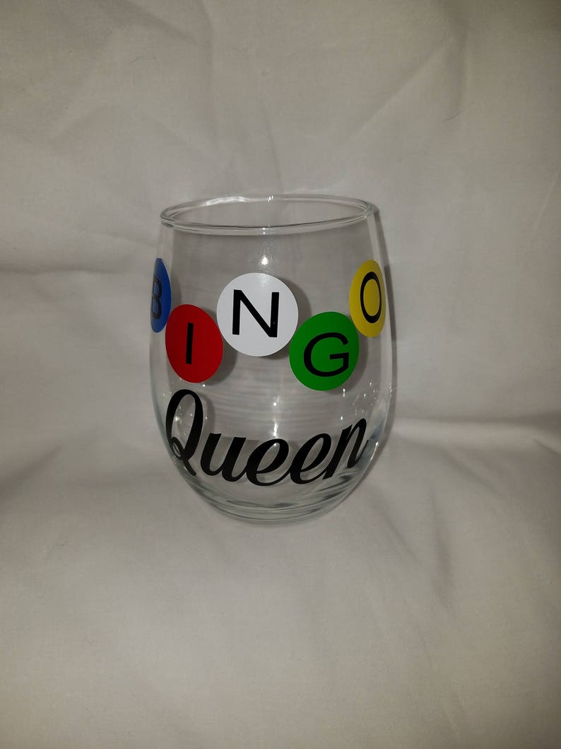 Bingo Queen-bingo Lover-bingo Gift-stemless Wine Glass - Etsy