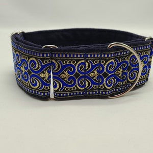2 Inch Collar, Jacquard Ribbon. Gold, Black and Blue - Etsy
