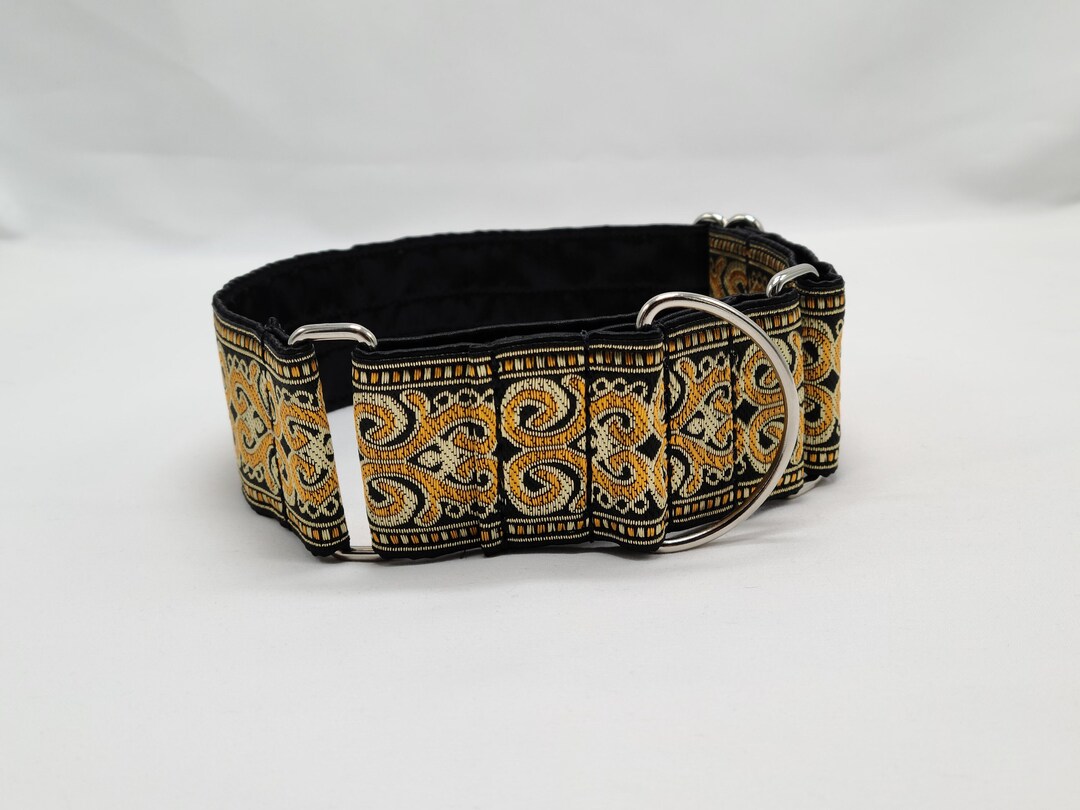 2 Inch Collar, Jacquard Ribbon. Gold, Black and Yellow - Etsy