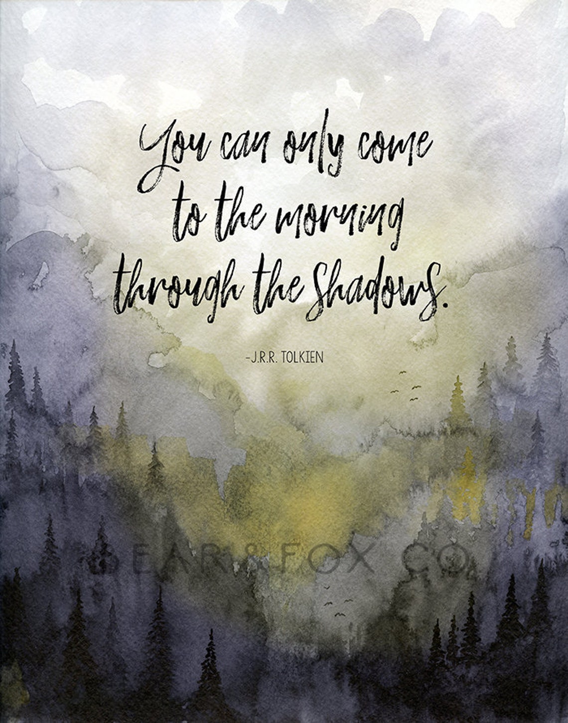 Jrr tolkien quote jrr tolkien print watercolor wall art | Etsy