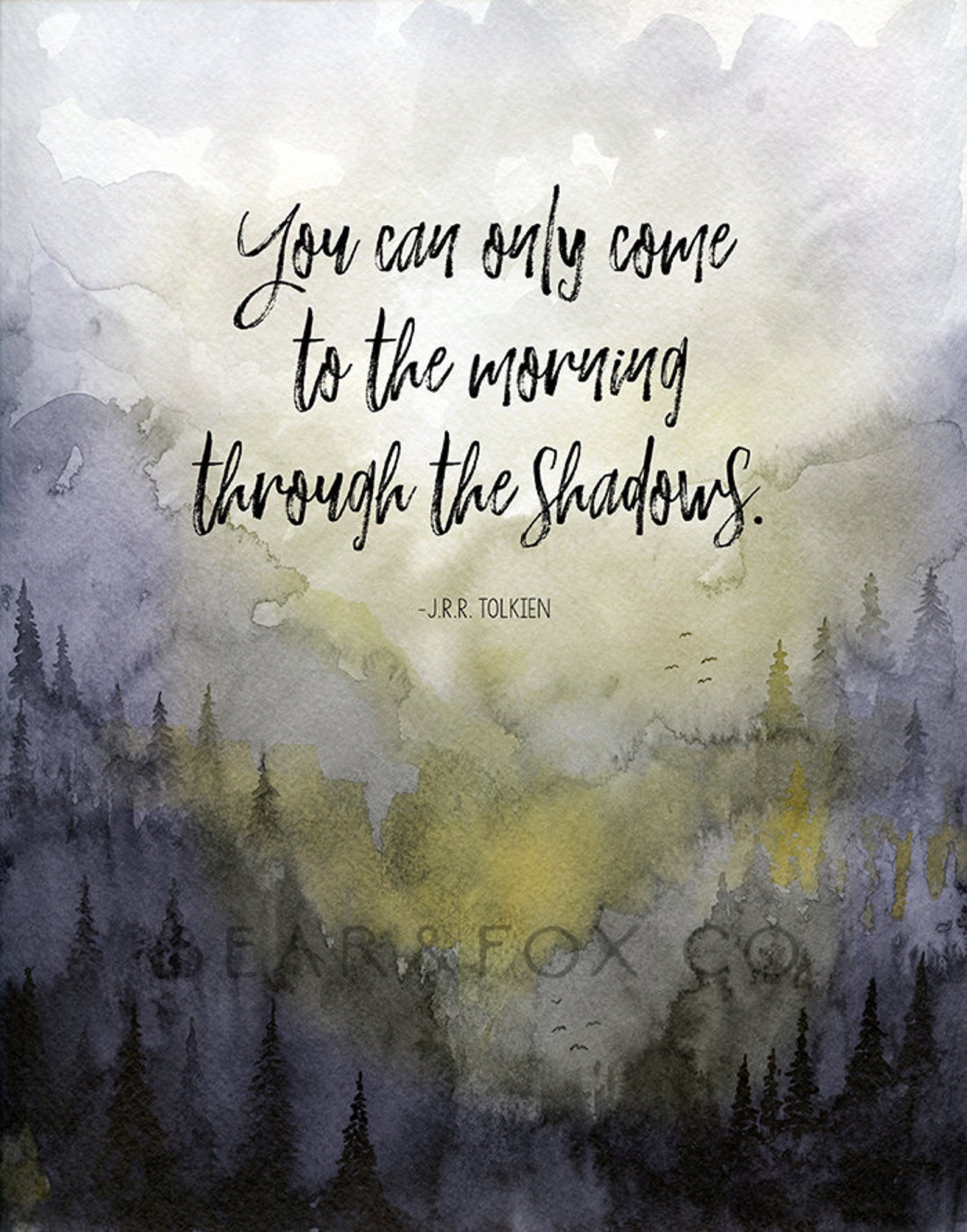 Jrr tolkien quote jrr tolkien print watercolor wall art | Etsy
