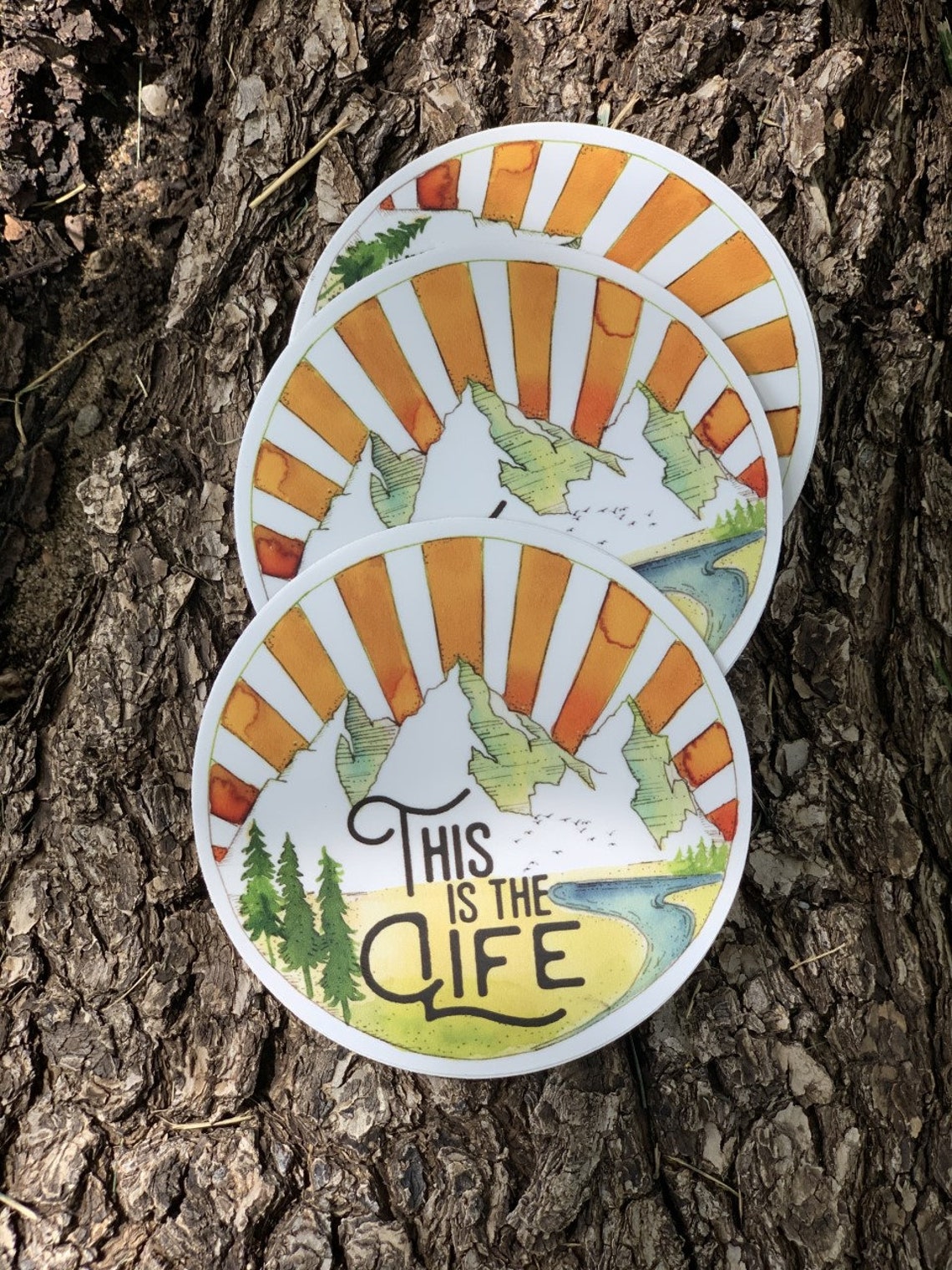 Mountain Sticker Mountain Vinyl Sticker Water Bottle | Etsy