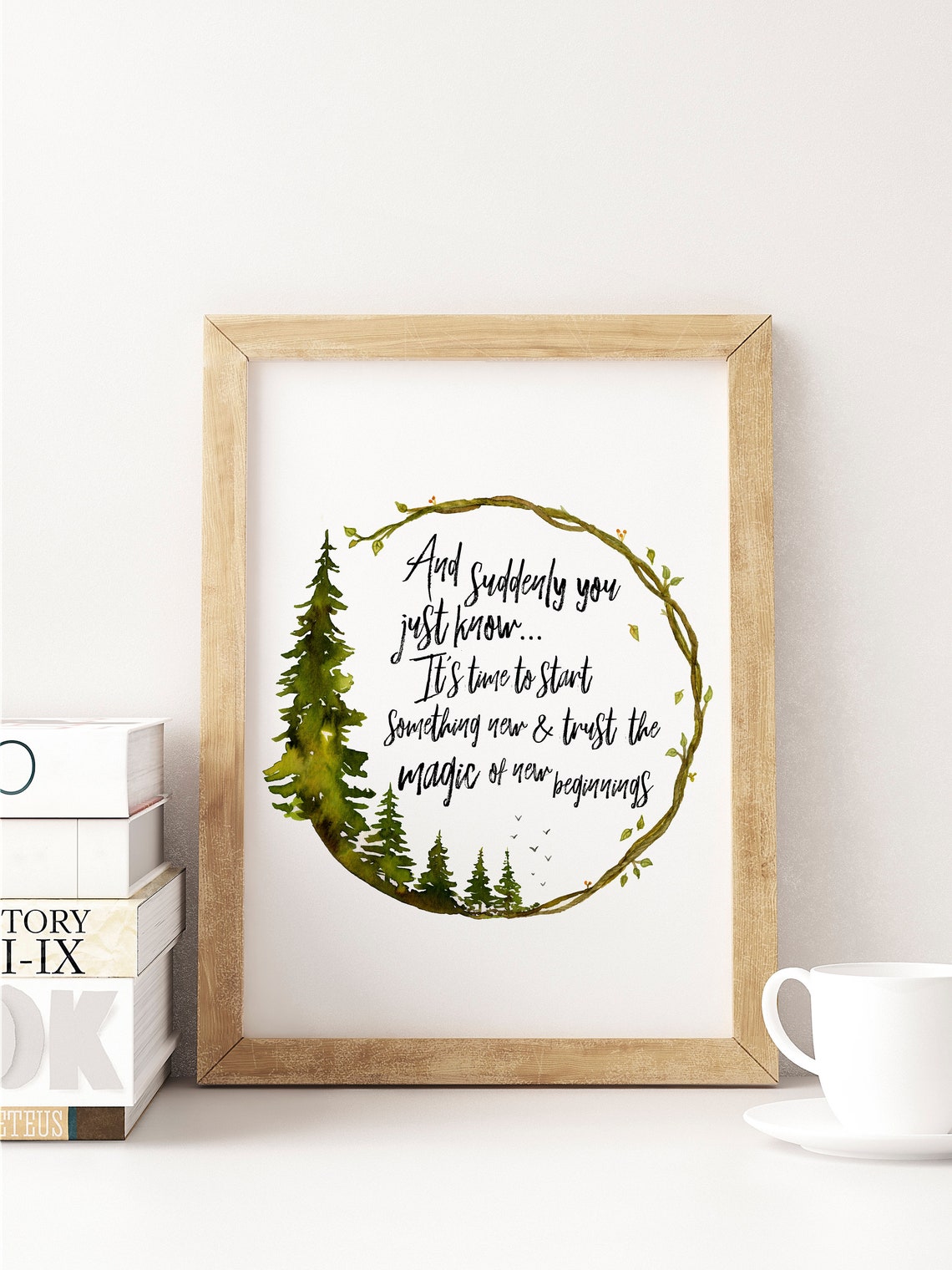 Inspirational Quote Forest Art Watercolor Art Print Magic - Etsy