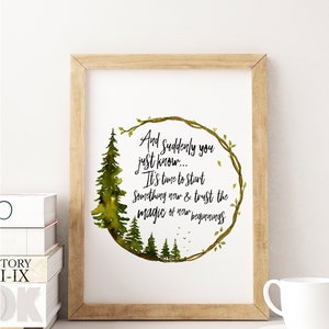 Inspirational Quote, Forest Art, Watercolor Art Print, Magic Quote ...