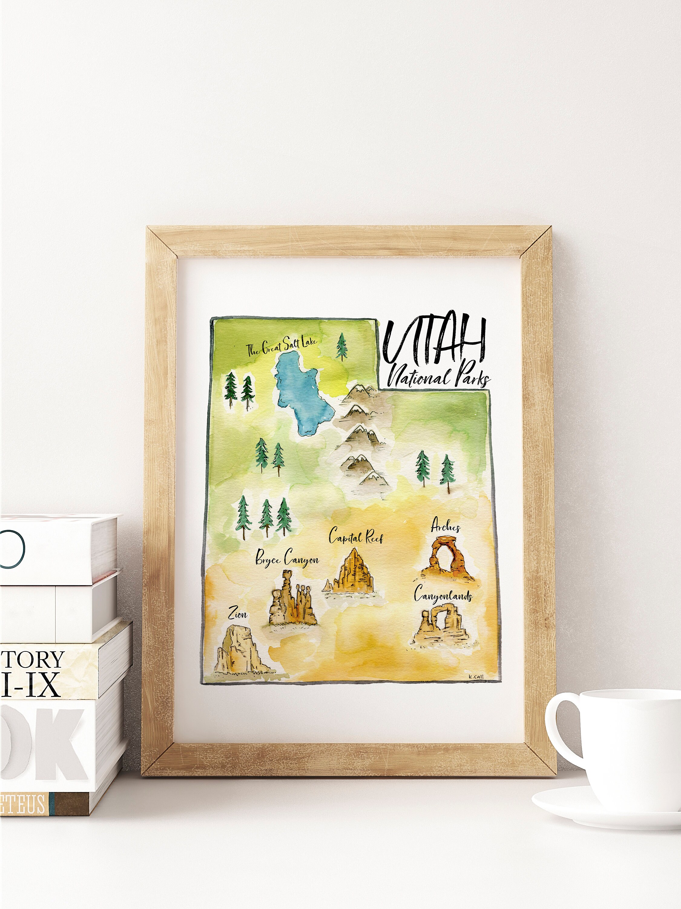 Utah Utah Art Print National Parks Print Zion National - Etsy