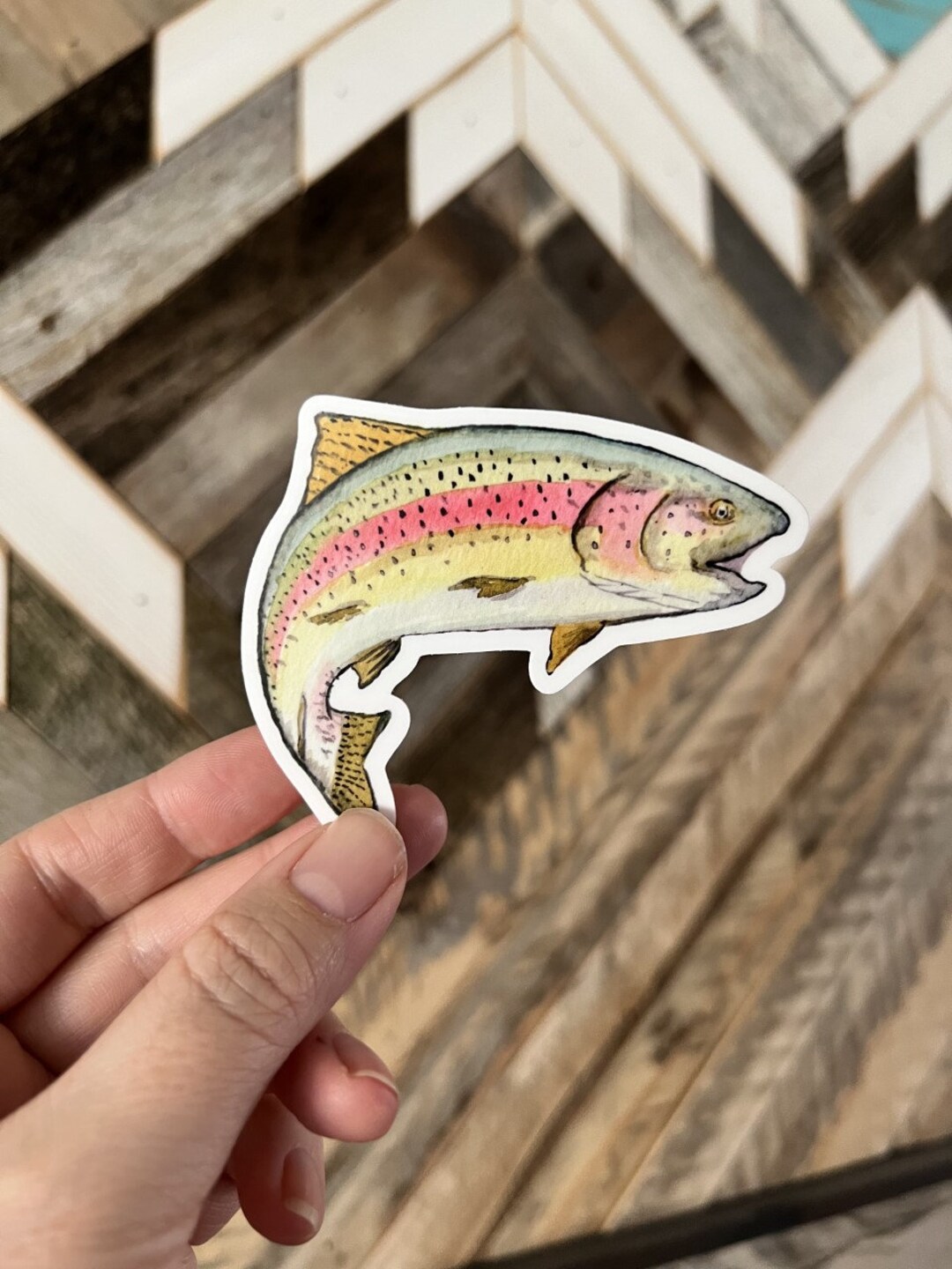 Fish Sticker, Trout Sticker, Fishing, Fishing Outdoors Sticker, Outdoor ...