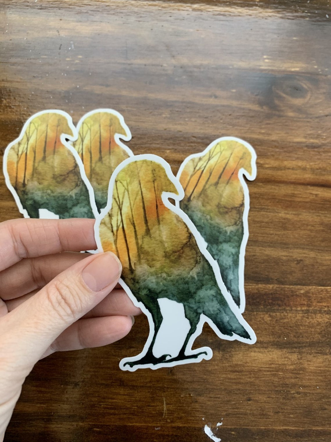 Raven Sticker Woodland Sticker Animal Sticker Bird Sticker | Etsy